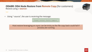 ODA Backup Restore Utility & ODA Rescue Live Disk | PPT
