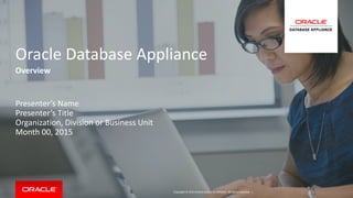 Oracle Database Appliance X5-2 | PPTX | Databases | Computer Software and Applications