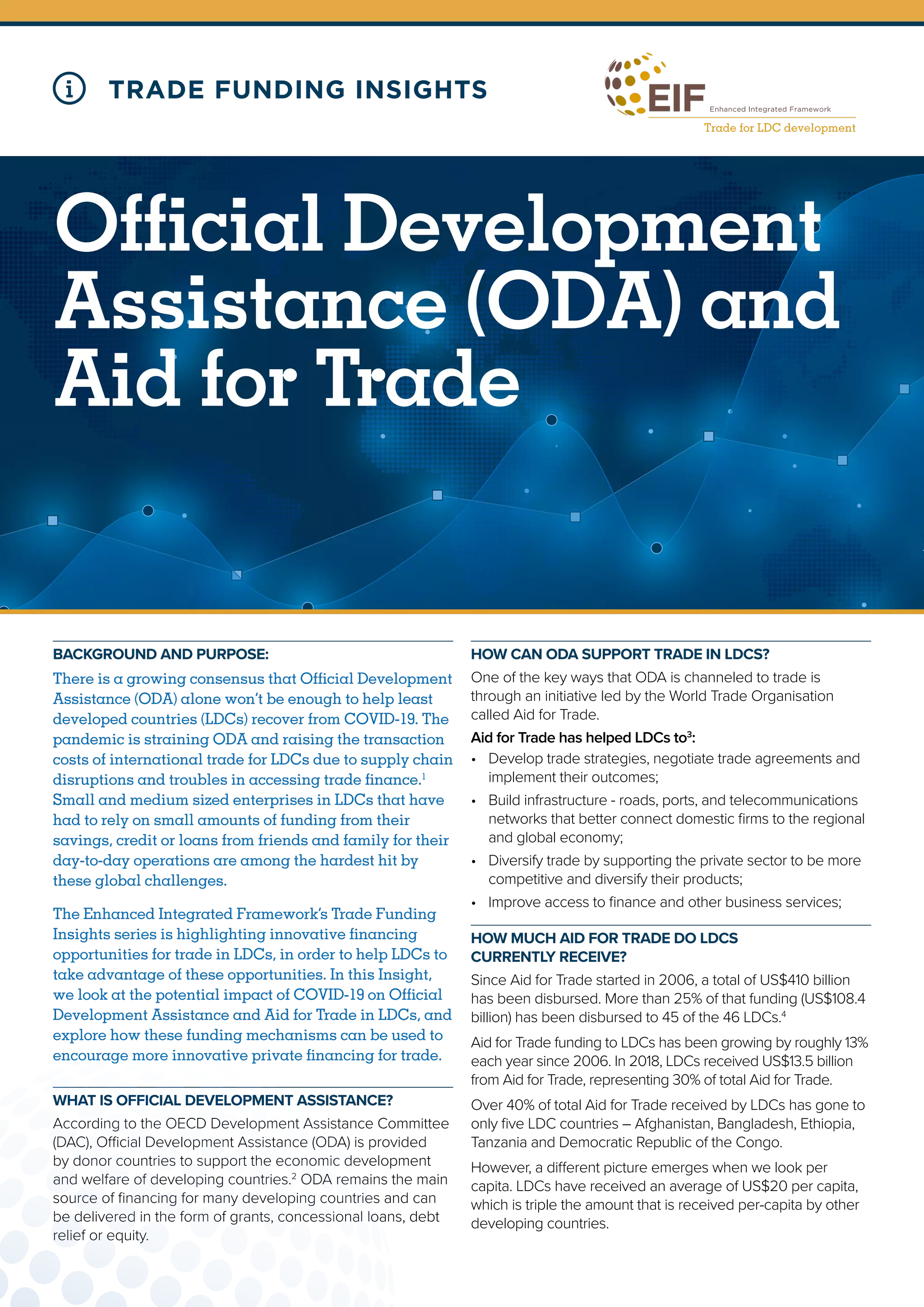 Official Development Assistance (ODA) and Aid for Trade Brief [English ...