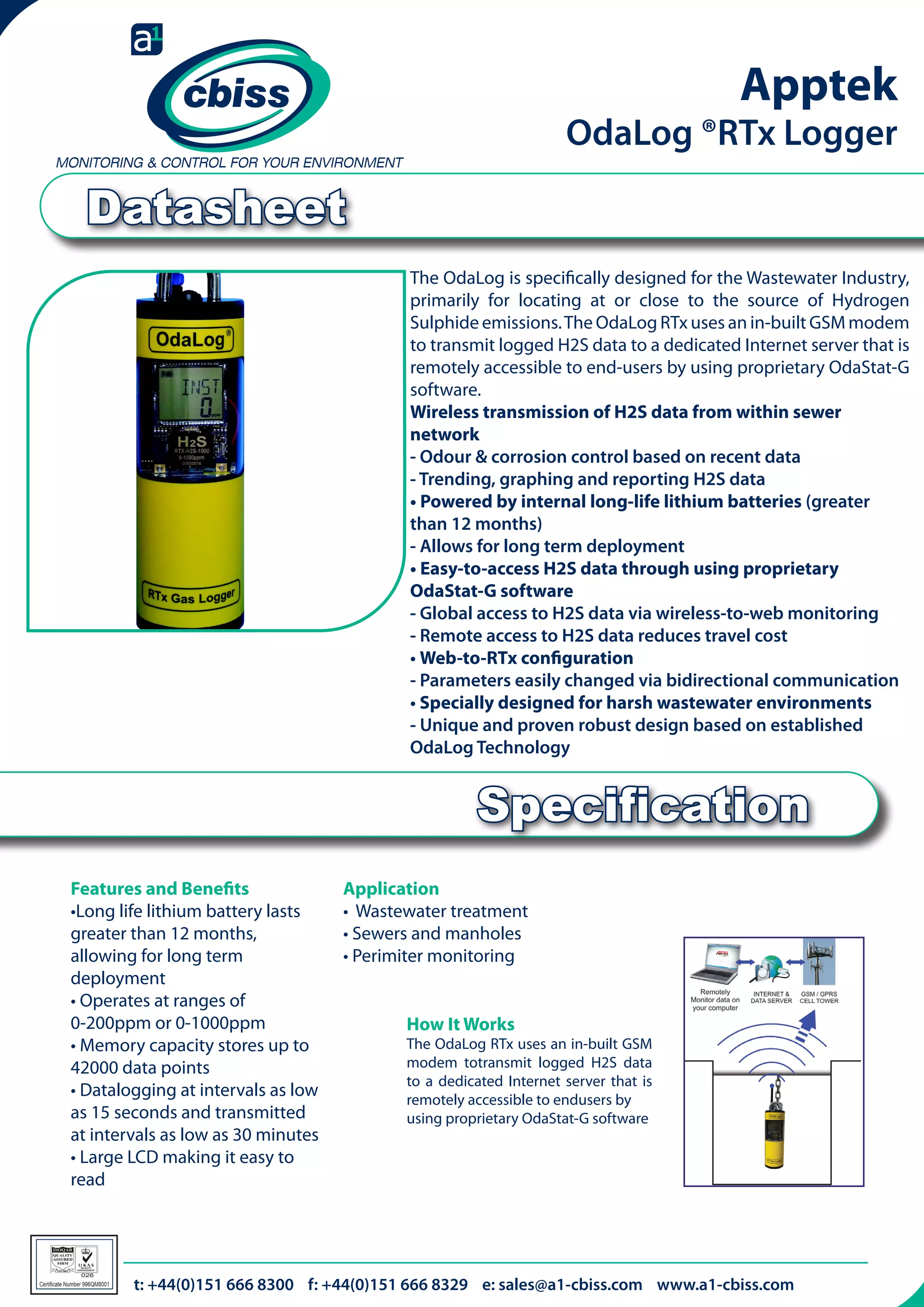 Odalog RTx Datasheet | PDF