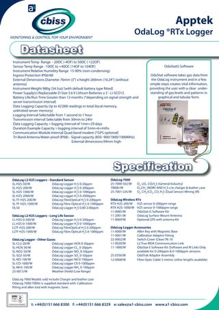 Odalog RTx Datasheet | PDF