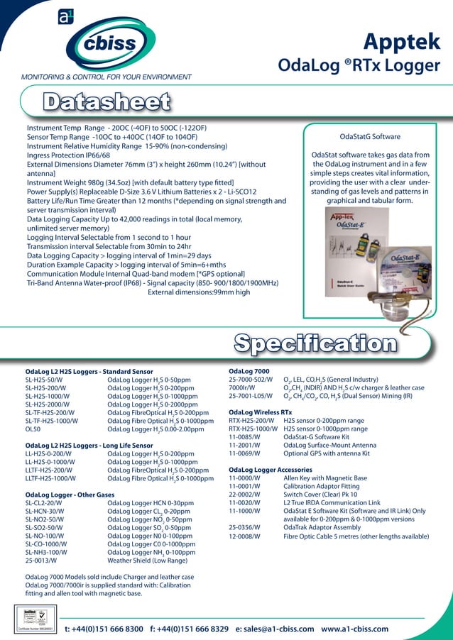 Odalog RTx Datasheet | PDF