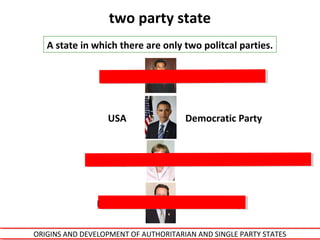 Origins and development of Single Party Authoritarian States | PPT