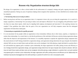 Presentation about success and failure of organization design | PPT