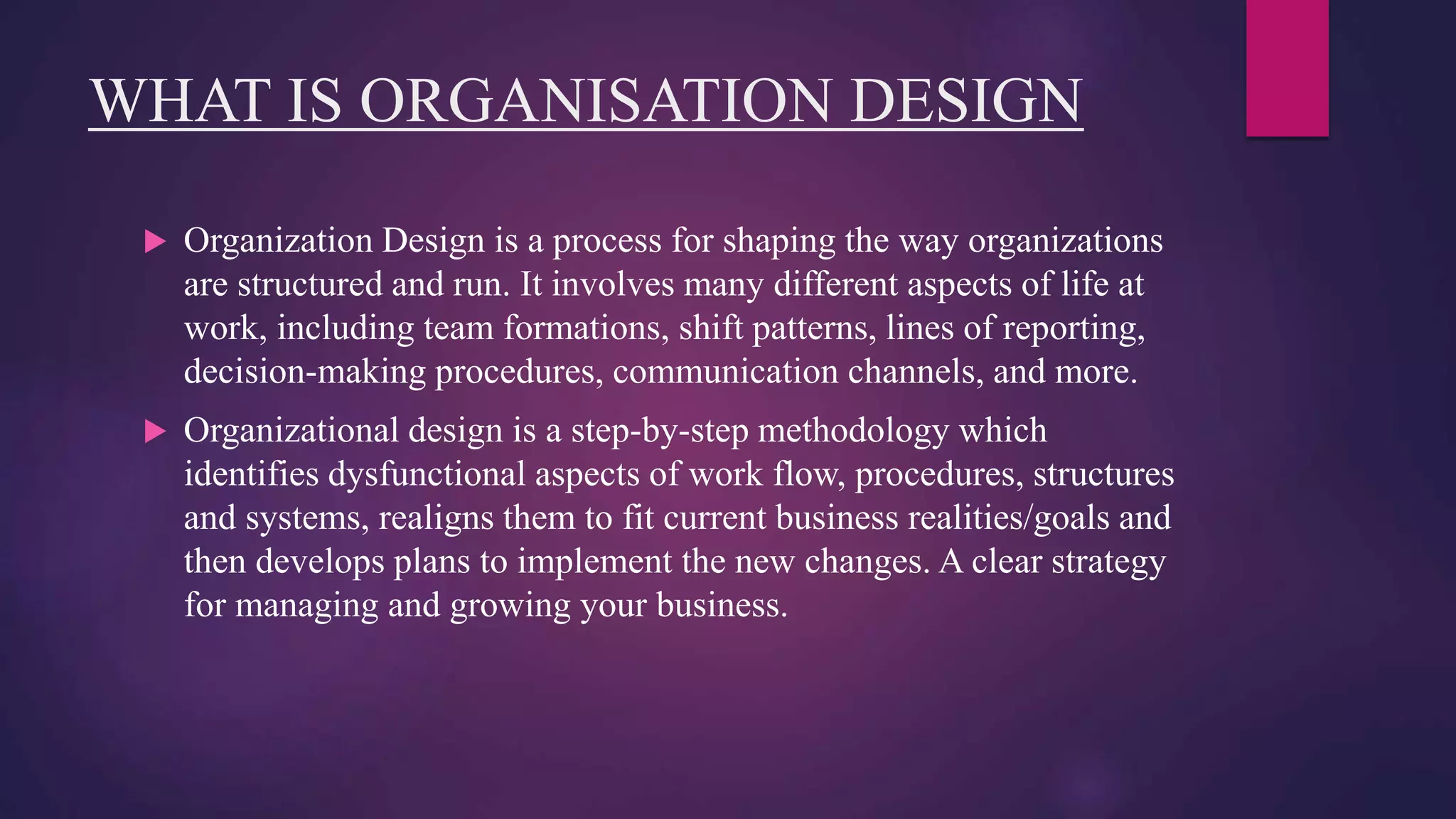 ORGANISATION DESIGN assignment 2 | PPTX