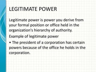 Managing power in organisation design | PPT