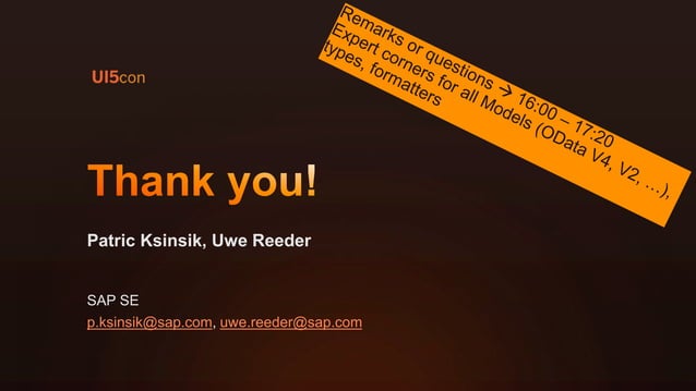 UI5con: OData progress regarding create | PPT