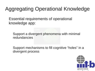 Aggregating Operational Knowledge in Community Settings | PPT