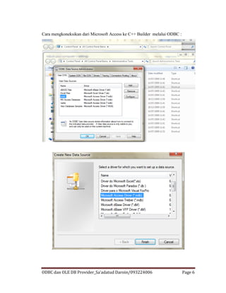 Odbc dan ole db provider siiesde | PDF