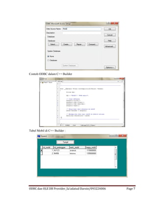 Odbc dan ole db provider siiesde | PDF