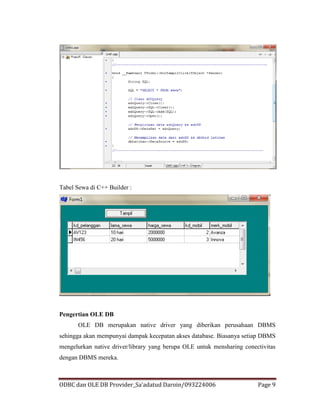 Odbc dan ole db provider siiesde | PDF