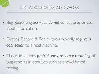 On-Device Bug Reporting for Android Applications | PDF