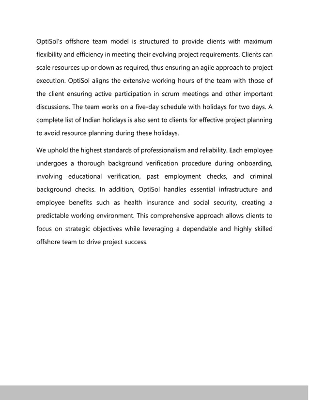OptiSol’s Flexible Offshore Development Center Models | PDF
