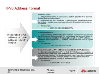 IPv6 Basis Training Presentation - Huawei | PPTX