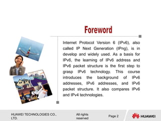 IPv6 Basis Training Presentation - Huawei | PPTX