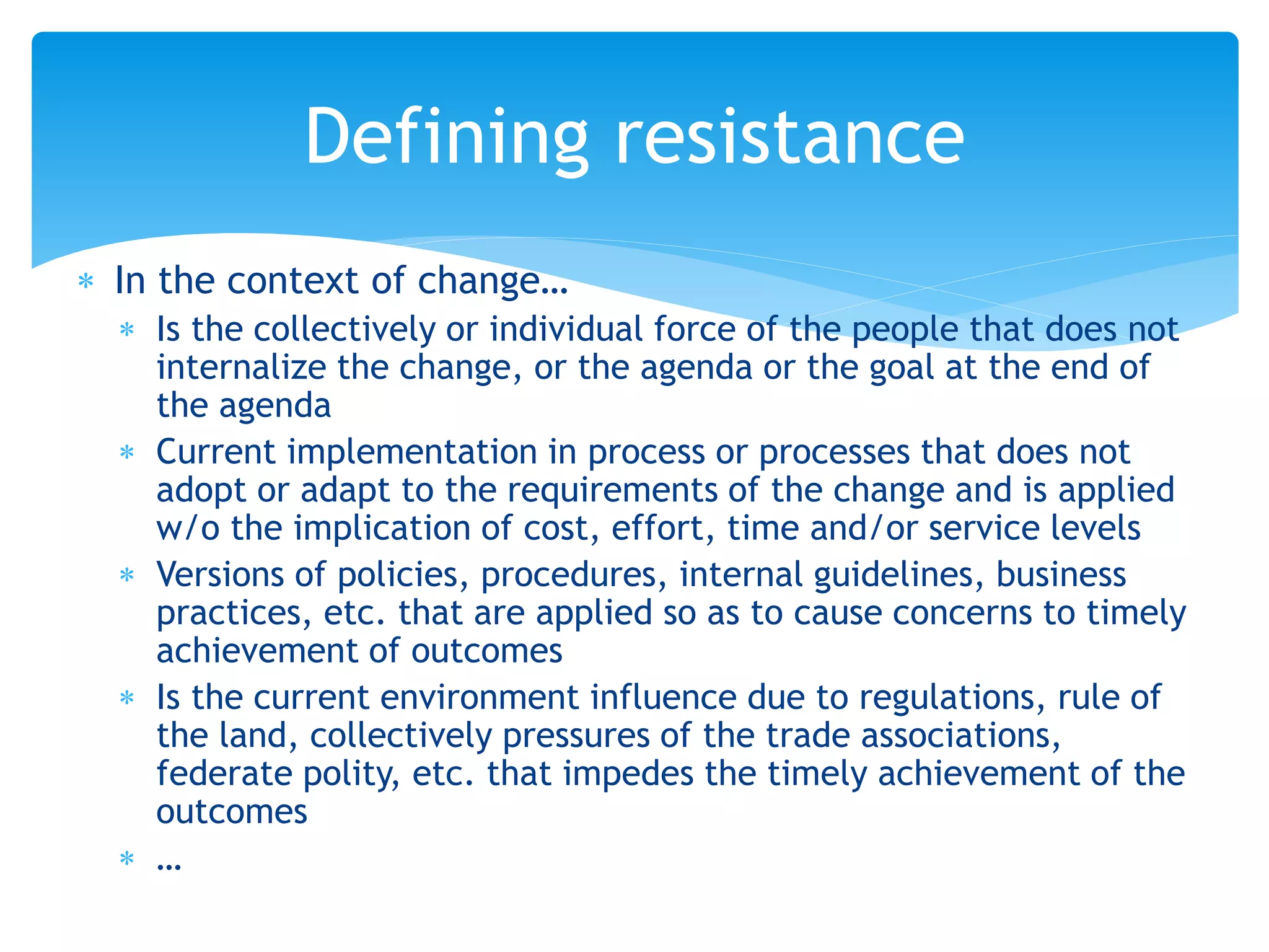 Organizational Change and Resistance | PPT