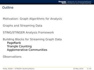 STINGER: Multi-threaded Graph Streaming | PDF