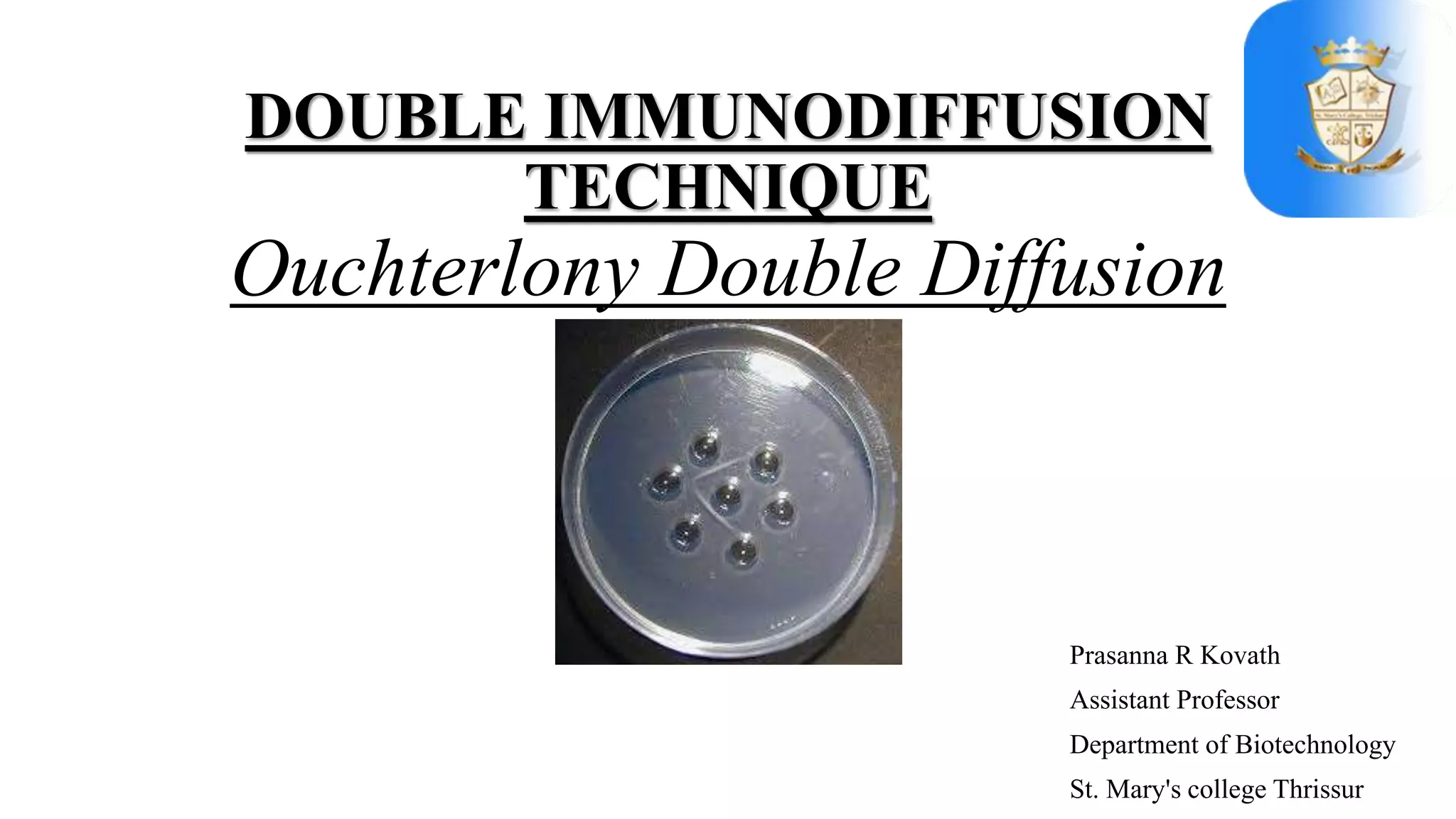 Ouchterlony double immunodiffusion | PPTX