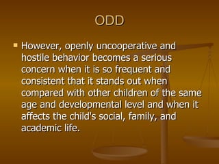 Odd And Conduct Disorder | PPT