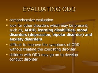 Odd And Conduct Disorder | PPT
