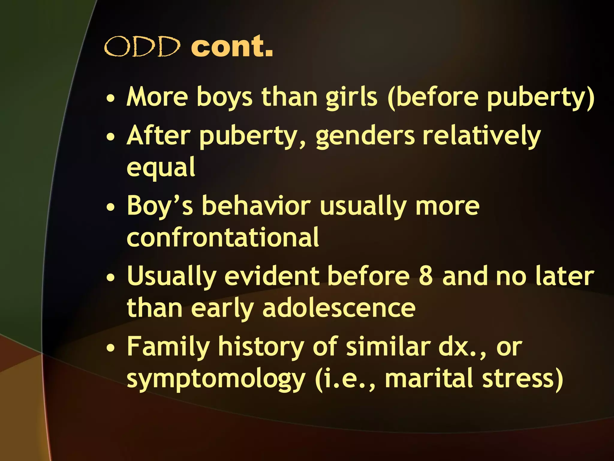 Odd & Conduct Disorders | PPT