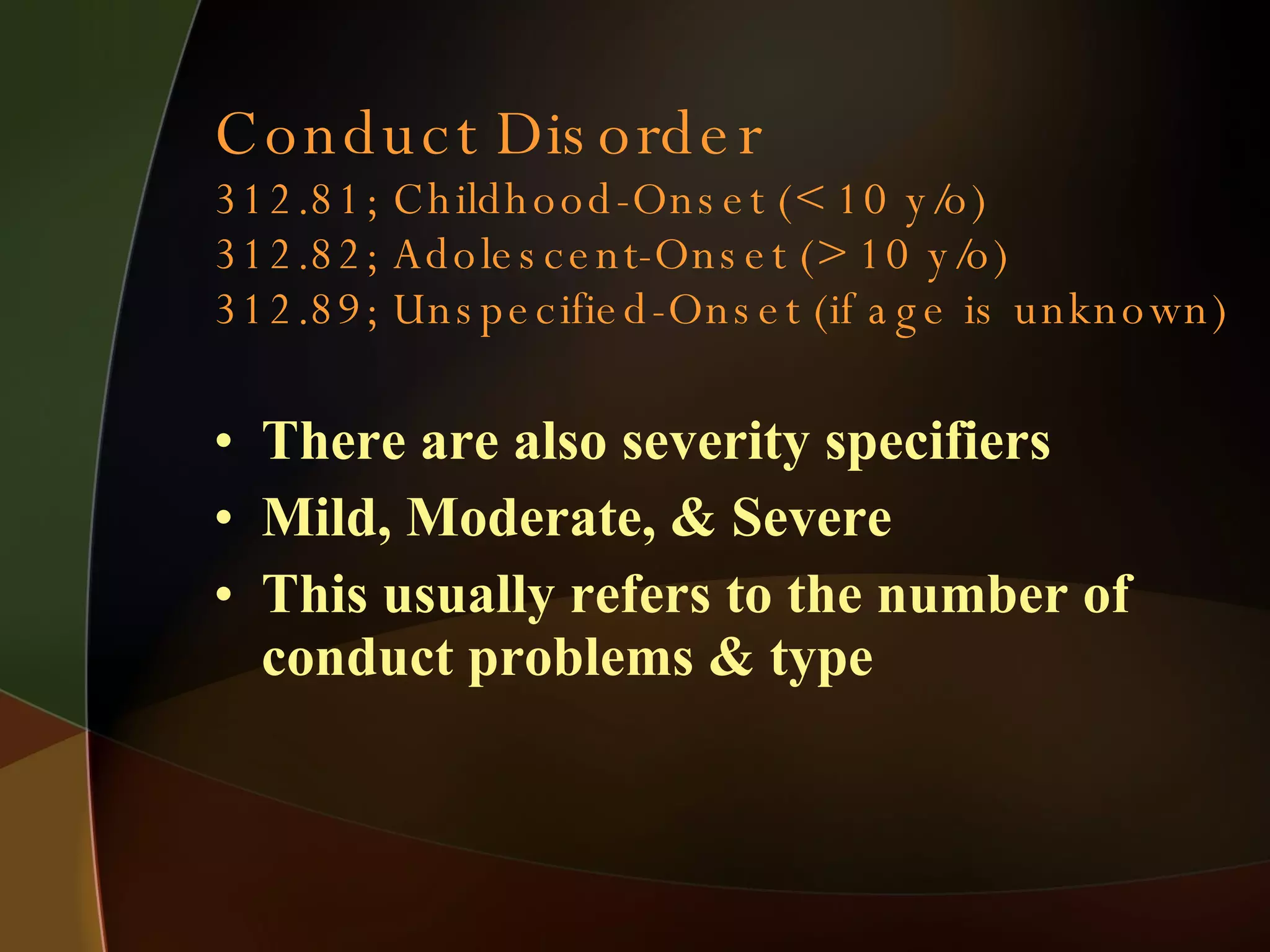Odd & Conduct Disorders | PPT