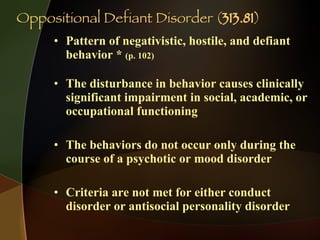 Odd & Conduct Disorders | PPT