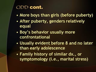 Odd & Conduct Disorders | PPT
