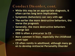 Odd & Conduct Disorders | PPT