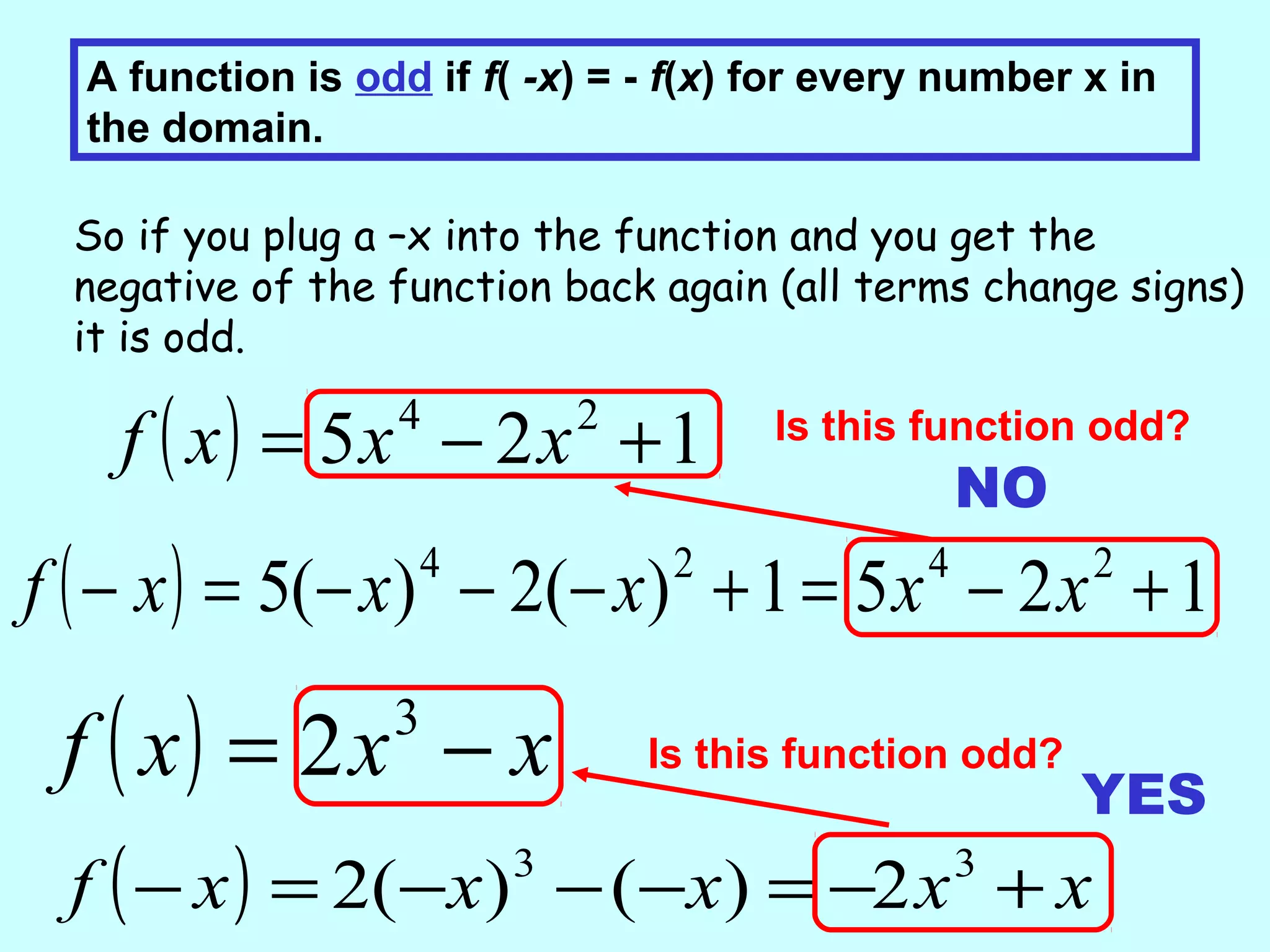 Odd and even functions | PPT | Physics | Science