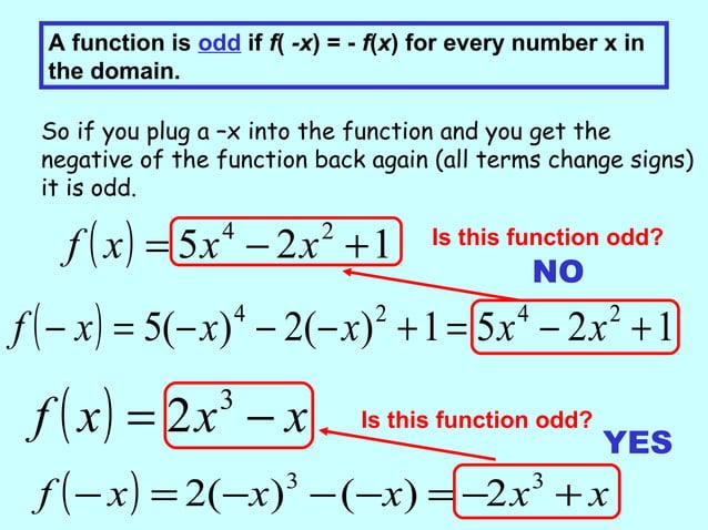 Odd and even functions | PPT | Physics | Science