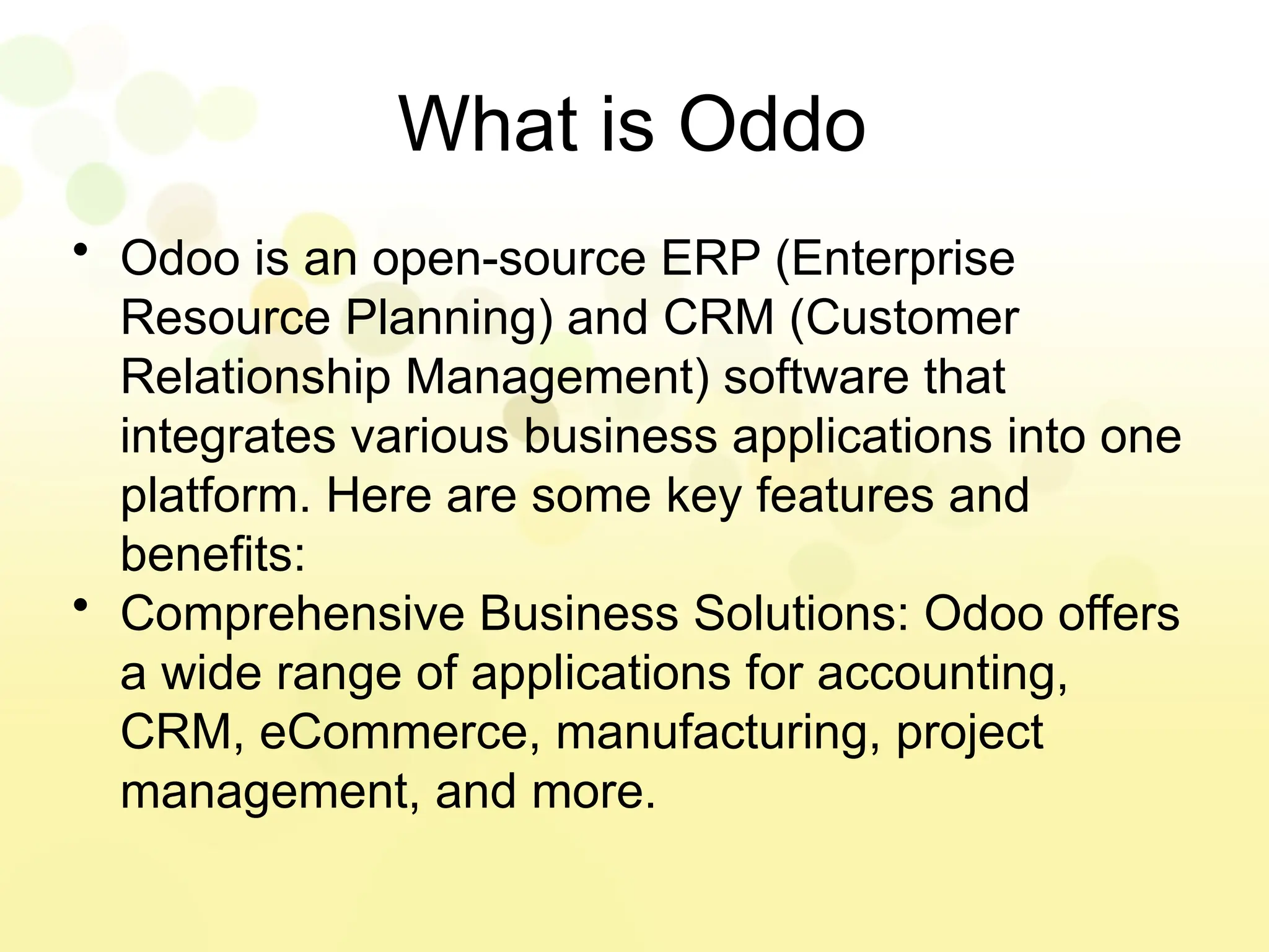 Enterprise Resource Planning ODDO System | PPTX