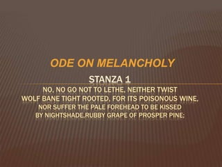 Ode to melancholy | PPTX