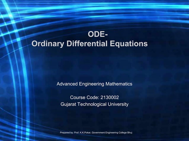 Methods Of Solving Ode Ppt