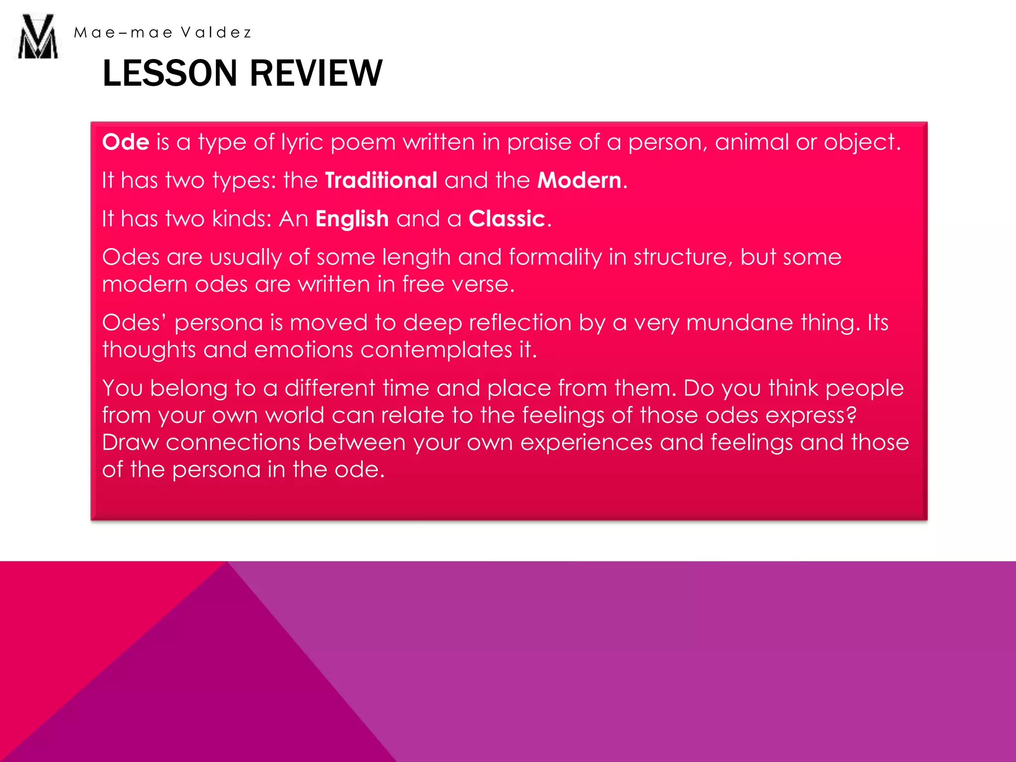 Ode | PPTX
