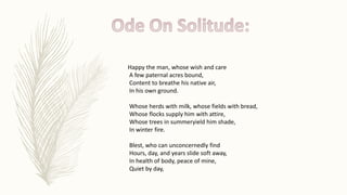 English Literature: Ode | PPTX | Poetry | Books and Literature