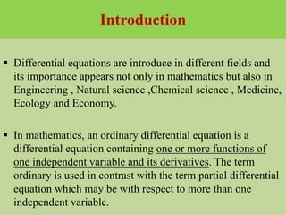 Ordinary differential equation | PPTX