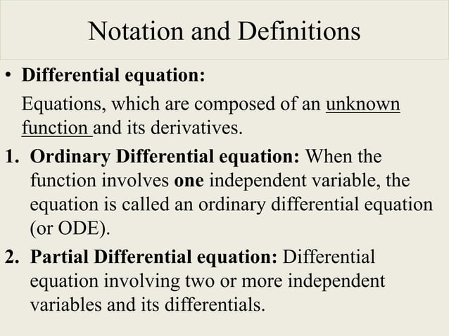 Ordinary differential equation | PPTX | Physics | Science