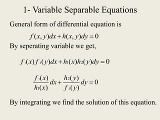 Ordinary differential equation | PPTX | Physics | Science