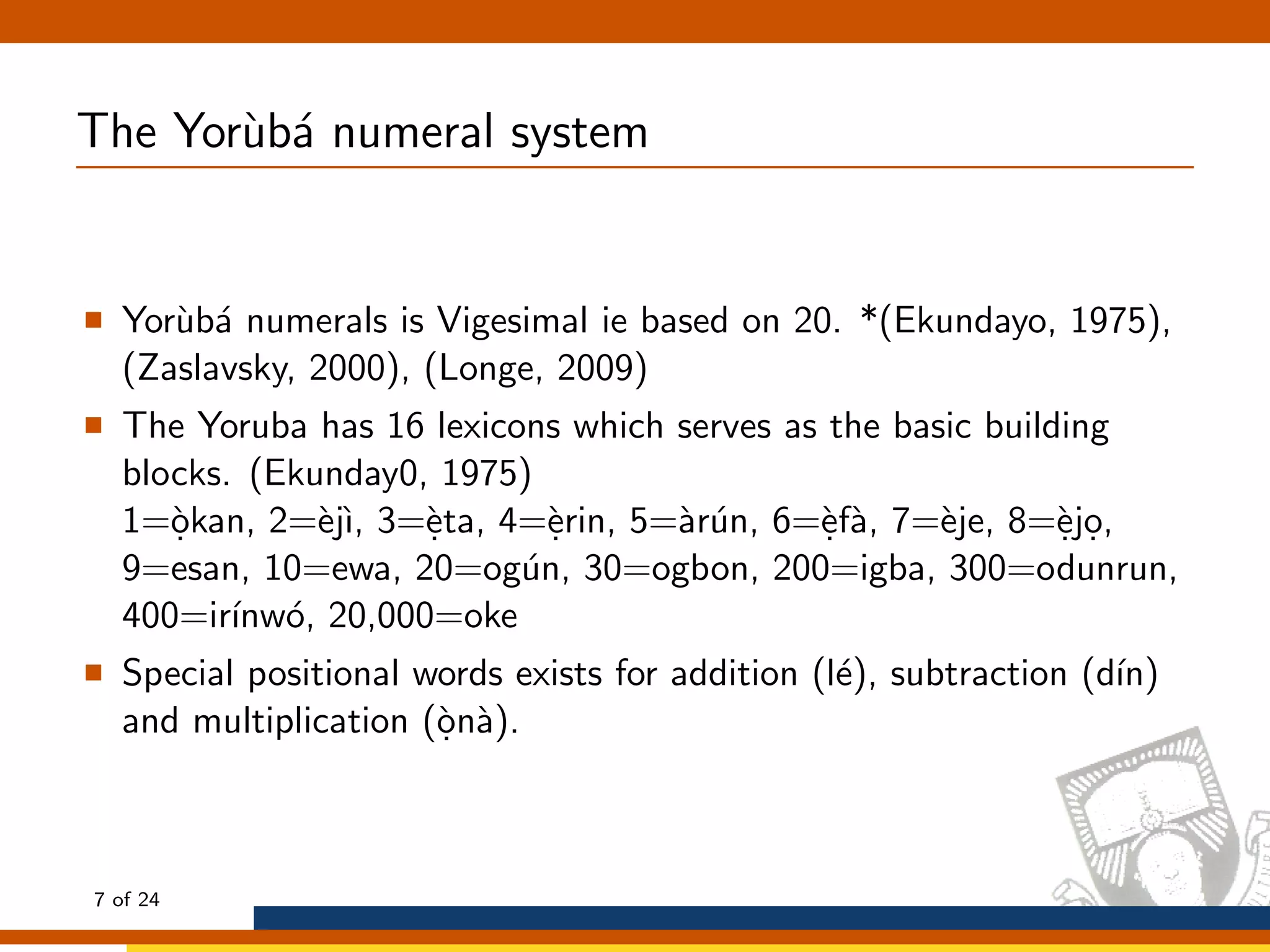 A Number to Yorùbá Text Transcription System | PDF