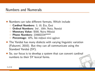 A Number to Yorùbá Text Transcription System | PDF