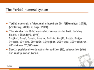 A Number to Yorùbá Text Transcription System | PDF