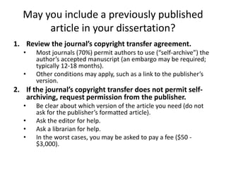 Copyright and Your Three-Article Dissertation | PPT