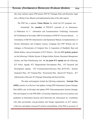 PNP Information Communication Management: e-Blotter Program | DOC