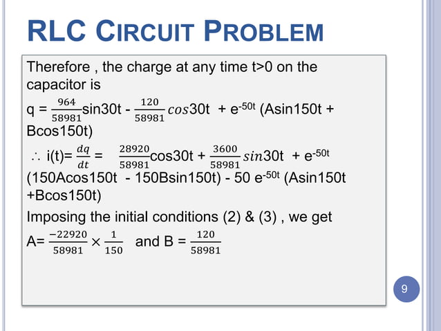 Modeling of an RLC circuit | PPT