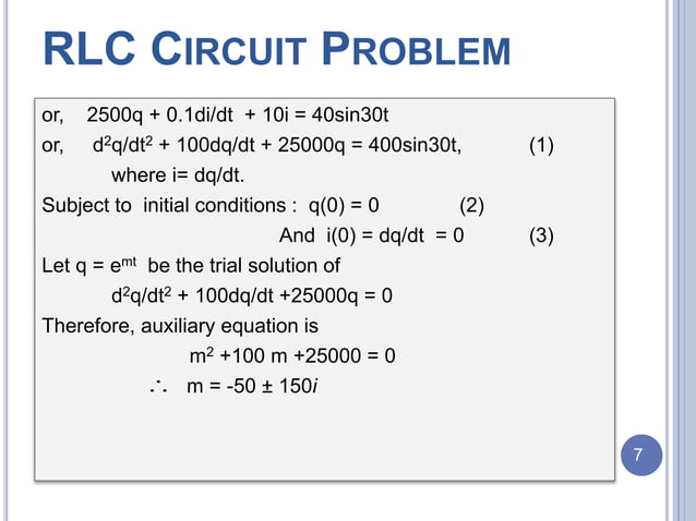Modeling of an RLC circuit | PPTX