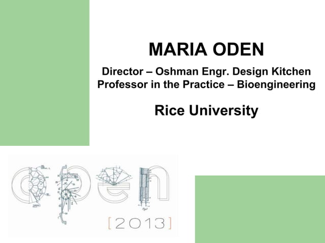 Spaces of Invention Short Presentation: Maria Oden | PPTX