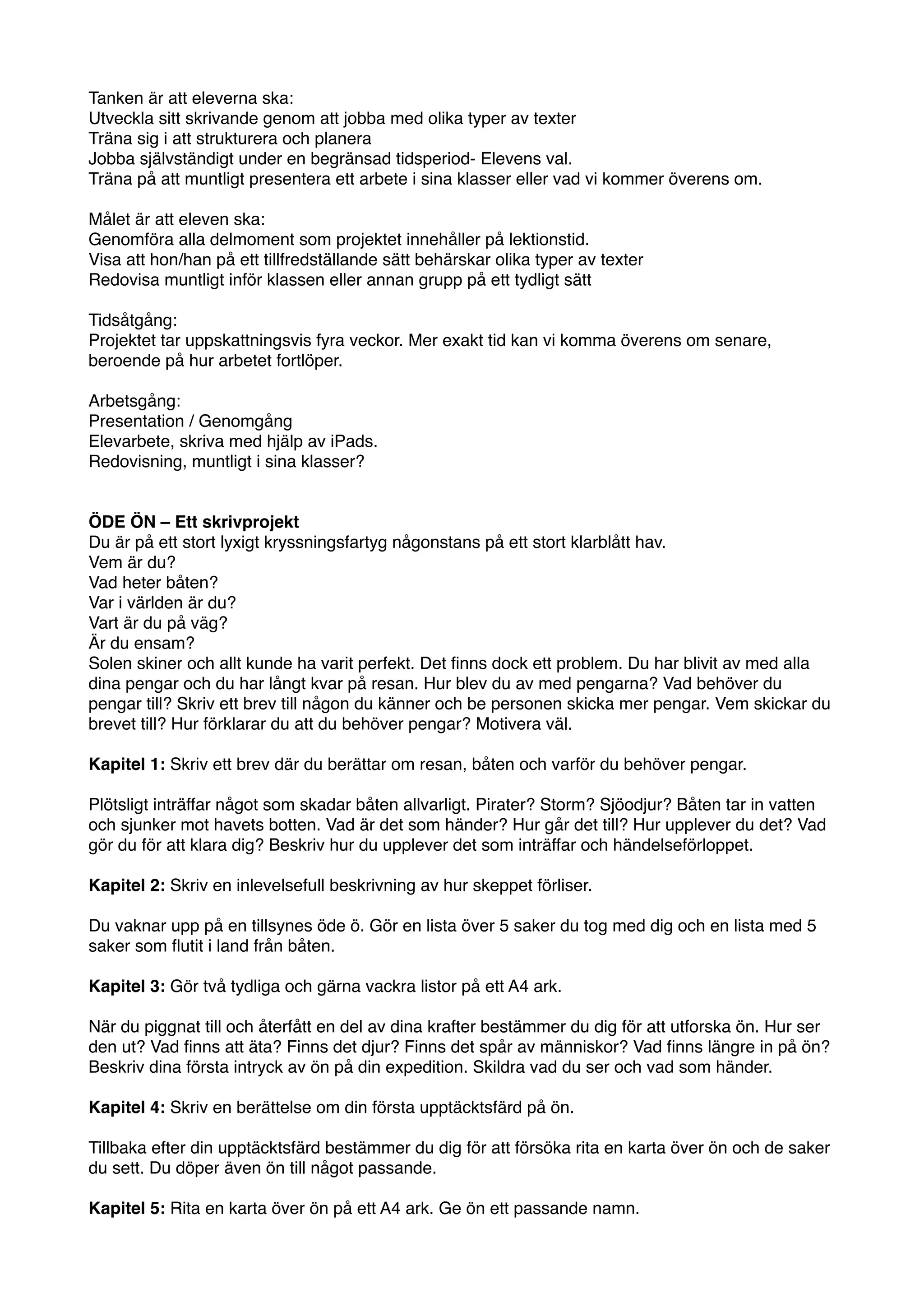 Öde ön ett skrivprojekt | PDF