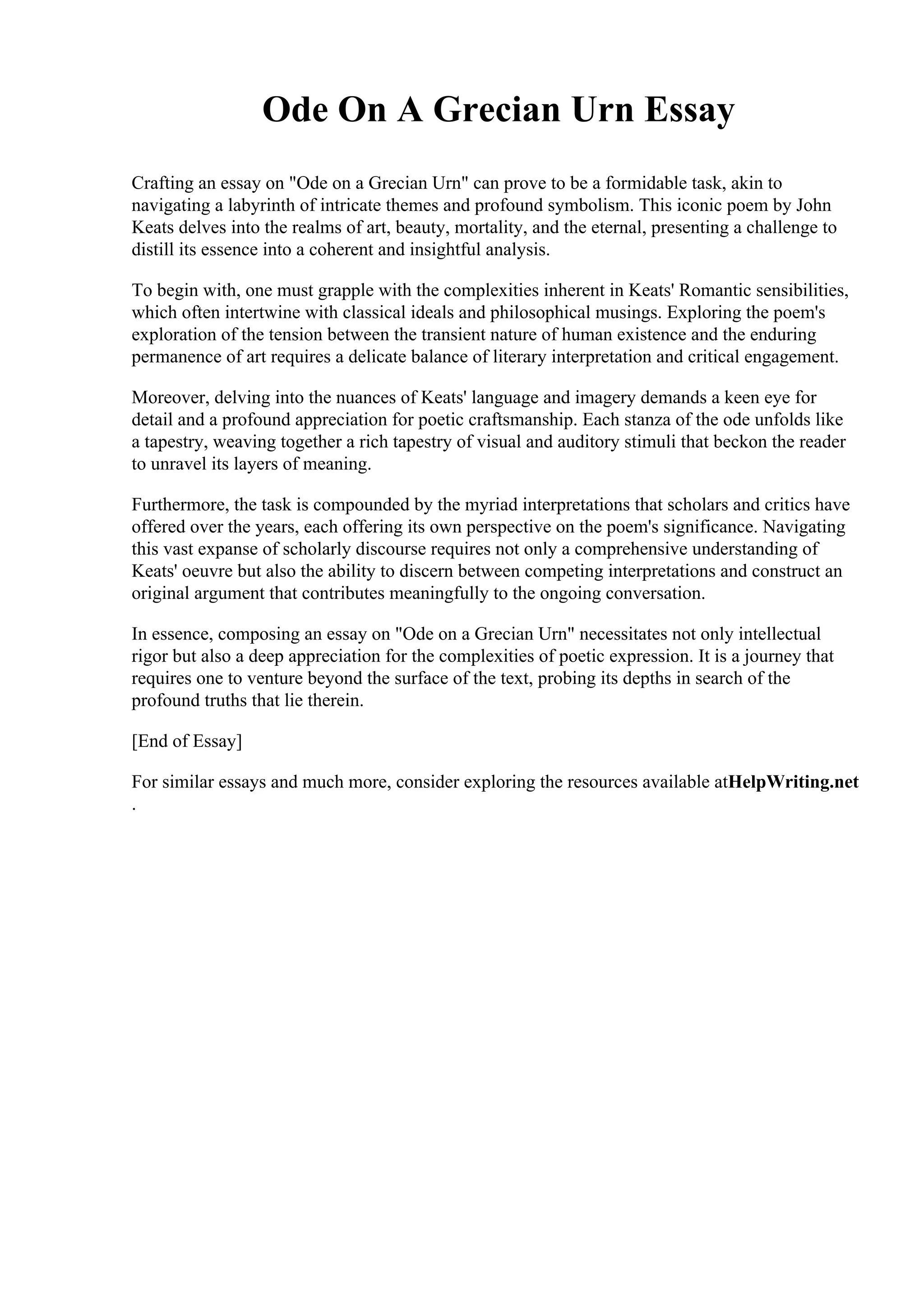 Ode On A Grecian Urn Essay.pdf