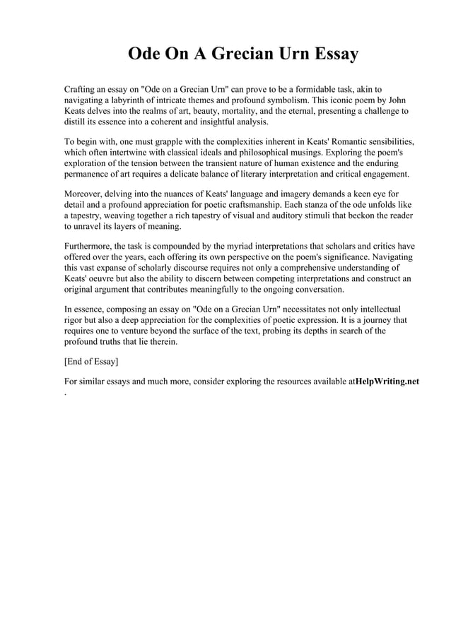 Ode On A Grecian Urn Essay.pdf